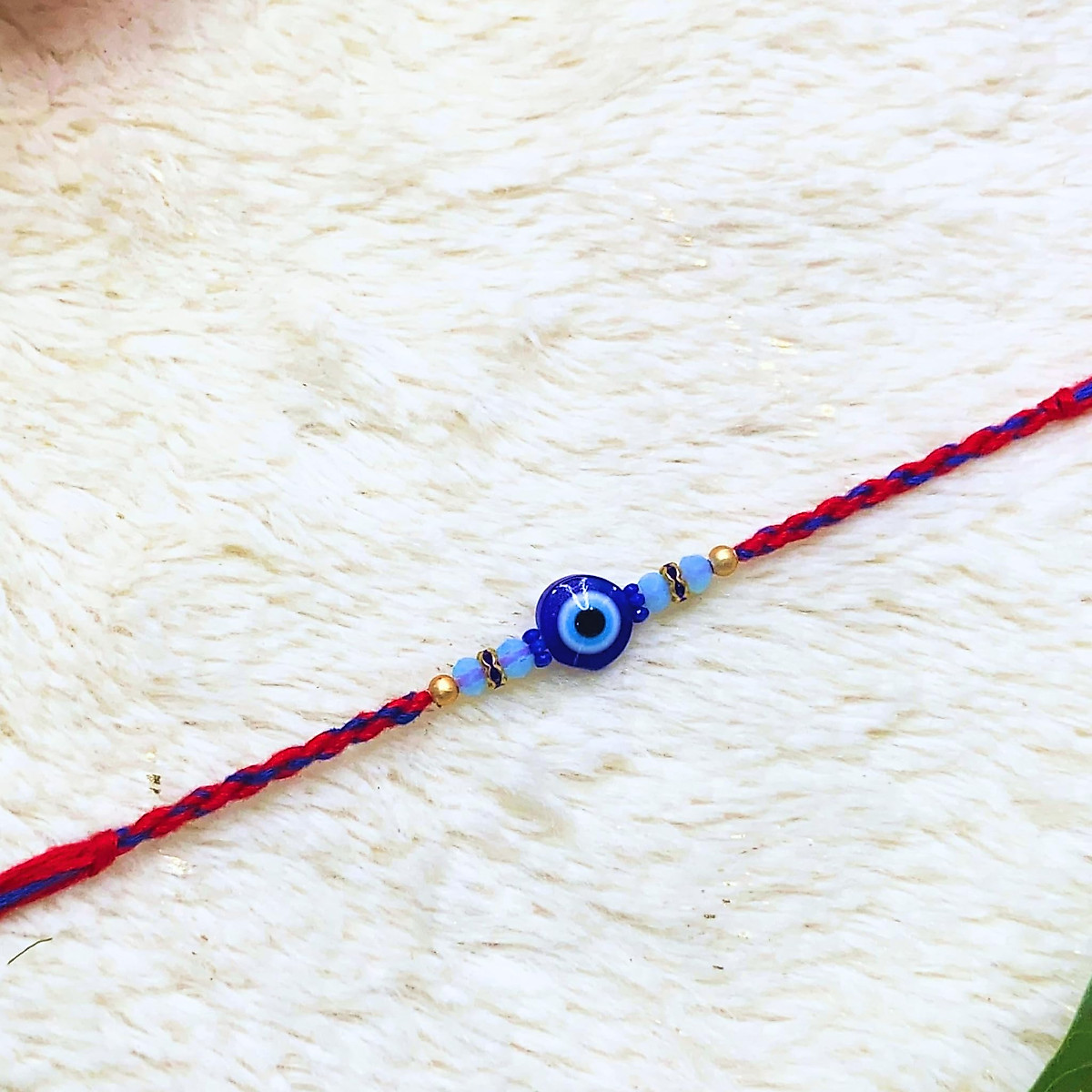 AKRITSANS Evil Eye Rakhi for Brother & Bhabhi – Lucky Rakhi Thread for Bhai Bhabhi Bhaiya | Raksha Bandhan Rakhi Dora Bracelet for Bro, Sister | Indian Traditional Festival