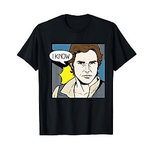 Star Wars Valentine's Day Han Solo I Know Pop Art Disney+ T-Shirt