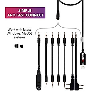MIRKIT FTDI USB Baofeng Programming Cable 7 in 1 Compatible with Ham Radios: Baofeng UV-5R, UV-82, Baofeng BF888S, UV-9R, Baofeng BF-F8HP, Kenwood, UV-5R MK2/3/4/5, Motorola, Wouxun, Btech