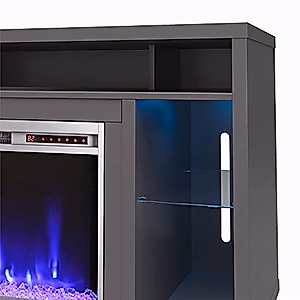 Ameriwood Home Lumina Fireplace TV Stand for TVs up to 48", Graphite Gray