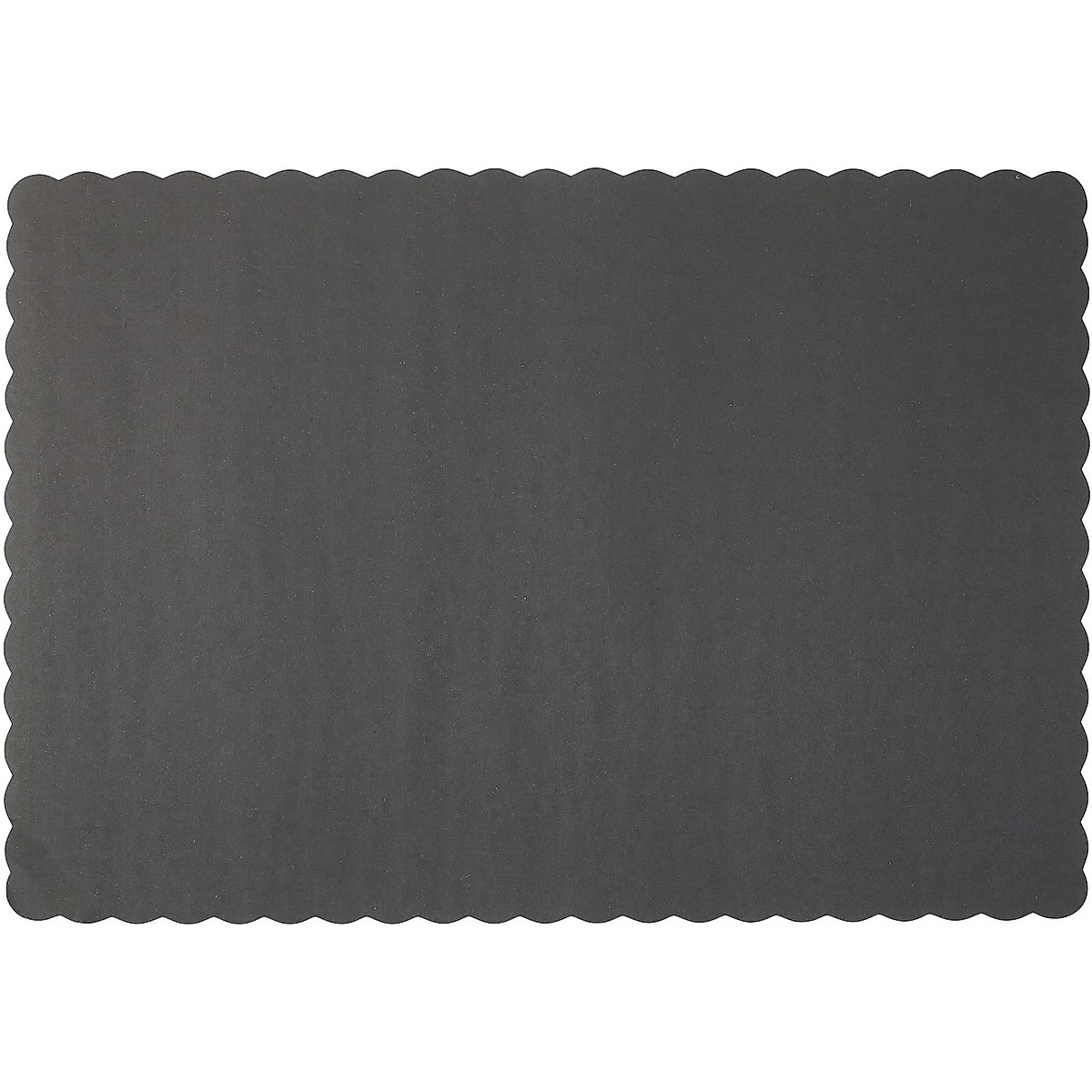 Paper Placemats - Disposable - Scalloped Edge (Black, 100)