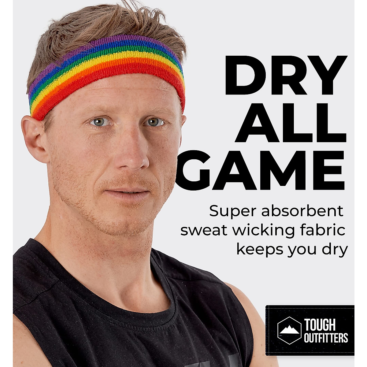 Running Headbands for Men and Women - Athletic Sweatband - Terry Cloth Bands for Basketball, Tennis, Football, Gym, Running, Cosplay & Costumes