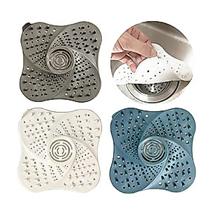 YEHORIN Hair Catcher Shower Drain Cover, Silicone Hair Stopper Suit for Bathroom, Bathtub, Kitchen Easy to Install and Clean 3 Pack