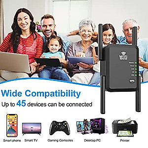 2023 New Upgrade WiFi Extender Booster Repeater, Up to 8000sq.ft and 45+ Devices, 2.4&5GHz Dual Band Wireless Internet Repeater and Signal Amplifier for Home & Outdoor, Supports Ethernet Port