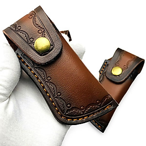 Pocket Knife Sheath Handmade Pouches Leathers Knife Holsters Folding Knife Holder Outdoor Carry Sheath Tool Easy to Use Pocket Knife Sheath Holder Durable