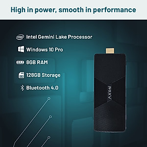 Fanless Axon LAN Mini PC Stick, Intel Gemini Lake 41 Series Processor, Windows 10 Pro, 8GB RAM + 128GB eMMC. Support 4K HD, 2.4/5G WiFi, BT 4.0