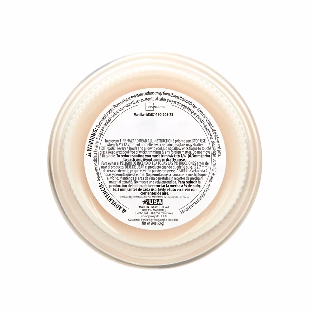 Mainstays Vanilla Scented Single-Wick Large Glass Jar Candle, 20 oz, Over 100-120 Hours of Burn Time