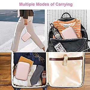 Canboc Hard Case for Fujifilm Instax Mini Link 2/ Instax Mini Link Smartphone Printer/Fujifilm Instax Mini EVO Instant Camera, Mesh Pocket fit Instax Mini Instant Film and Cable, Soft Pink