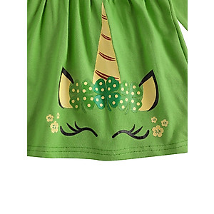 Kids Toddler Baby Girl St Patrick 's Day Clothes Set Clover Unicorn Sweatshirt T-Shirt Tops with Pants 2Pcs Spring Outfit (Unicorn and Clover, 4-5 Years) …