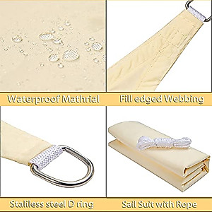 OBABA Waterproof Shade Sail, Rectangle Patio Shades Sun Canopy UV Block Cover for Outdoor Garden Backyard Activities