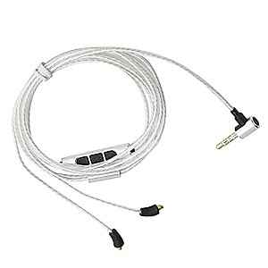 Vbestlife Game Headphone Cable,Plug and Play Earphone Cable,3.5 mm Audio Cable with High Transparent PVC Shell,Volume Adjustment,Microphone,fit for Xelento, for Alo Andromeda Earphones