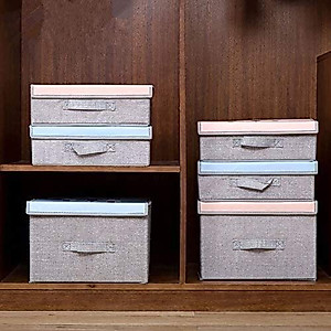 ZyHMW Home Carto On Wardrobe Bin Household Toy Boxes Cloth Folding Box Clothing Store C Ontent Box (Color: Pink, Size : 13.8 X 9.4 X 9.4 in) (Color : Blue, Size : 13.8 x 9.4 x 9.4 in)