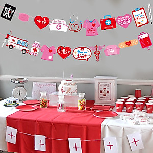 Nurse Theme Banner Nurse Graduation Party Bunting Decorations Congrats to Nurse Garland for Hospital Rn Theme Party Medical School Graduation Party Nurse Day Party Birthday Party Decorations