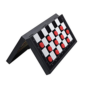 5 in 1 Magnetic Chess Checkers Dominoes Backgammon and Cards Set, Mini Travel Size Multi Board Games
