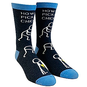 Crazy Dog T-Shirts Men's How To Pick Up Chicks Socks Funny Sarcastic Dating Easter Footwear