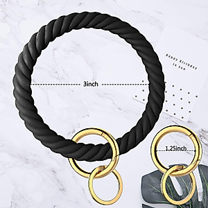 Idakekiy Key Chain, Silicon Wristlet Keychain Bangle Keyring Bracelet Holder for Women Girl