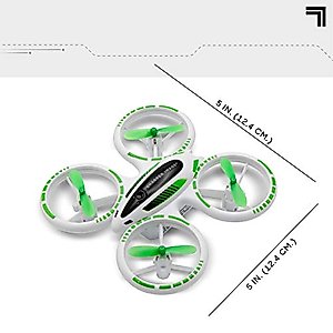 SHARPER IMAGE 2.4GHz RC Glow Up Stunt Drone with LED Lights, Mini Remote Controlled Quadcopter with Assisted Landing, Small Plane for Kids and Beginners, Wireless and Rechargeable
