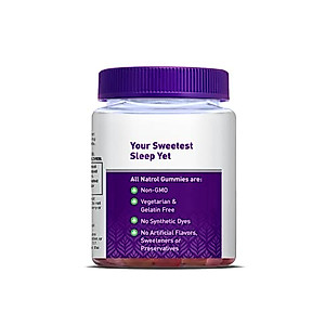 Natrol Melatonin Sleep Aid Gummy, Fall Asleep Faster, Stay Asleep Longer, 2 Gummies Per Serving, Drug Free and Gelatin Free, 10mg, 90 Strawberry Flavored Gummies