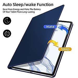 Syndrruce Magnetic Case for Samsung Galaxy Tab S7 Plus/S7 FE/S8 Plus 12.4 Inch, Slim Lightweight Protecitve Cover with S Pen Holder for Samsung Tablet S7 Plus/ S7 FE/ S8 Plus 12.4" (DarkBlue)