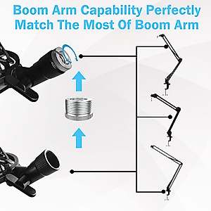 Mictop Q2U USB/XLR Microphone Shock Mount, Microphone Mic Holder with Foam Windscreen for Samson Q2U, ATR2100-USB Microphone, Anti-Vibration Shock Mount with Pop Filter for Reduce Vibration and Noise