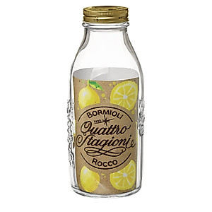 Bormioli Rocco Quattro Stagioni Preserving 1L Round Clear Glass Jug, Flasche 1.0 Liter, Transparent (365600-MQ2)