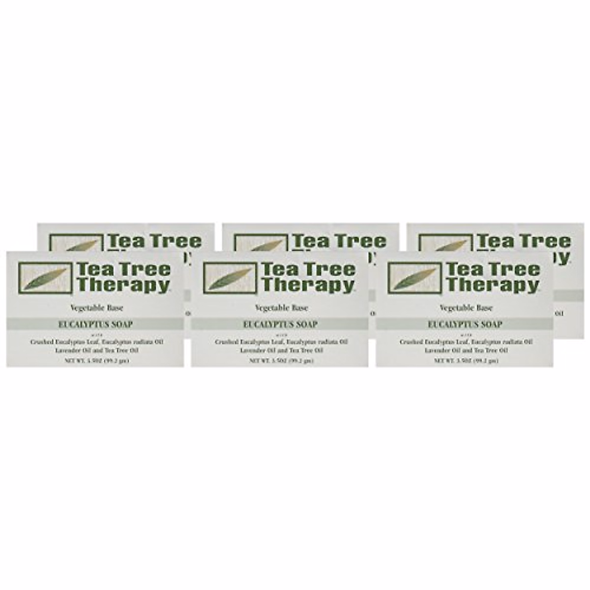 Tea Tree Therapy Vegetable Base Bar Soap, Eucalyptus, 6 Count