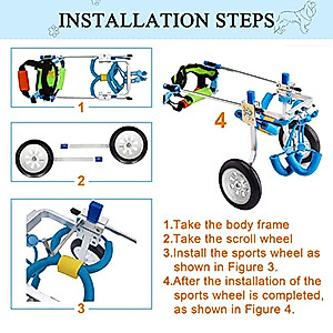 HobeyHove Adjustable Dog Cart/Wheelchair for Back Legs，Pet/Doggie Wheelchairs with Disabled Hind Legs Walking，Light Weight (7-Size)(XXS)