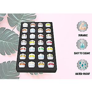 Polar Whale 2 Cocktail Capsule Drawer Organizers Tray Insert Compatible with Keurig DrinkWorks Pods for Kitchen Home Bar Party Waterproof Washable Black Foam 28 Compartment 12.1 x 19.9 Inches