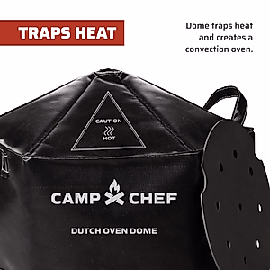 Camp Chef Black Dutch Oven Dome & Heat Diffuser Plate - Outdoor Cooking Equipment for Household Essentials & Camping Accessories
