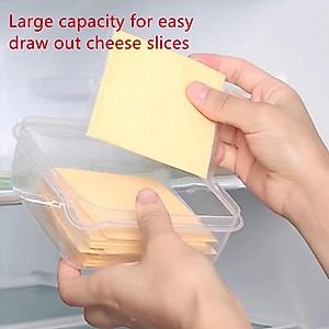 Morixkifu 4Pcs Sliced Cheese Container for Fridge, 650ml Plastic Clear Cheese Box for Fridge, Airtight Cheese Slice Holder, Food Storage Containers with Lids (4Pcs)
