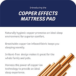 All-In-One Water-Resistant Copper Effects Hygienic Fitted Mattress Pad, King, White