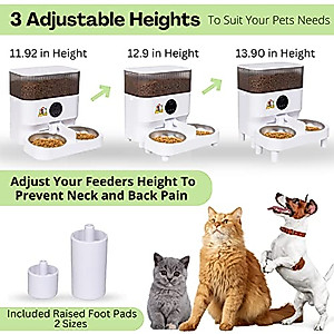 Automatic Cat Food Dispenser - with 1080p Wide Angle Smart Camera and WiFi - Automated Pet Feeder - Auto Timed Function with Portion Control - Dual Dishes for Multiple Cats
