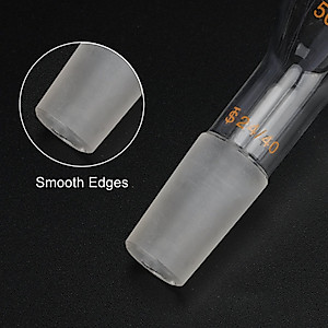 XCD Glass Funnel, Borosilicate Glass Filter Funnel Short Stem Powder Funnel with 24/40 Inner Joint (OD 50 mm) Lab Glass Powder Funnel