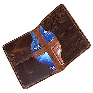 Hide & Drink, Leather Large Card Holder, Holds Up to 16 Cards Plus Flat Bills/Money Organizer/Cash/Case/Pouch, Handmade Includes 101 Year Warranty :: Bourbon Brown
