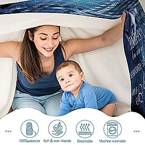 Son Gifts Blanket from Mom, to My Amazing Son Blanket 50" x 60" Birthday Gifts for Son, Ultra-Soft Fleece Moon Wolf Throw Blanket for Son Couch Sofa Travel, Best Graduation Gift Ideas