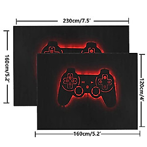 Red Game Controller Area Rug Non-Slip Carpets Floor Mat for Bedroom Living Room Home Decoration 4'x5.2'