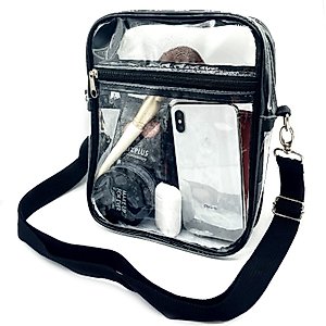 Inzllo Clear Bag Stadium Approved, Clear Crossbody Bag See Through Handbag Stadium Approved for Concerts, Festivals, Sports Events