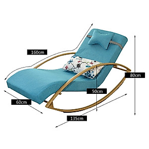 Widened Rocking Chair Outdoor Rocker Oversized Rocker With Steel Frame, Padded Cushion Portable Camping Chairs Modern Rocking Lawn Chair For Patio, Backyard, Balcony, Porch, Load Capacity 150KG ( Colo