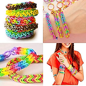 4860+ Loom Rubber Bands Refill Set: 14 Solid Colors 4500 Loom Bands+300 S-Clips+55 Pony Beads, Loom Bracelet Making Kit for Weaving Craft, Boy&Girl DIY Gift