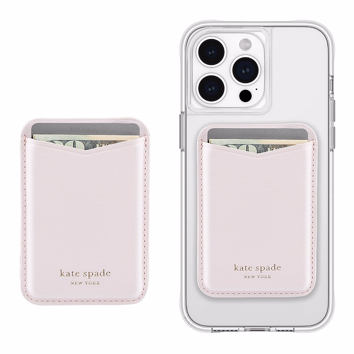 kate spade new york Magnetic Wallet/Card Holder - Compatible with MagSafe Phones and Cases - Pale Dogwood