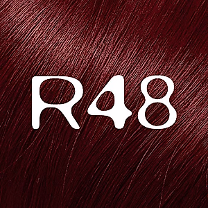 L'Oreal Paris Feria Multi-Faceted Shimmering Permanent Hair Color, R48 Red Velvet (Intense Deep Auburn), Pack of 1, Hair Dye