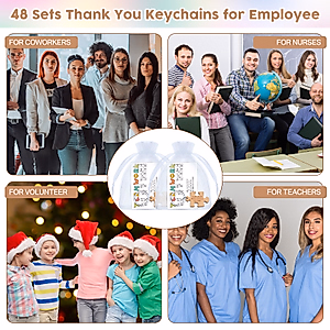 Ecation 48 Sets Teamwork Appreciation Gifts Wooden Puzzle Keychains Employee Staff Inspirational Cards Bags Team Thank You Gifts