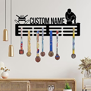 Custom Metal Yard Sign Light, Custom Curling Medal Hanger with Led Light, Medal Holder Display Rack for Awards and Ribbons, Tiered Award Rack, Curling Medal Rack Gift