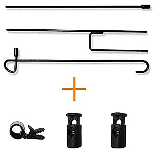 Garden Flag Stand-Holder-Pole with Flag Stopper and Clip Waterproof Powder-Coated Paint for House Flags,Decorative Flags,Yard Flags,Seasonal Flags