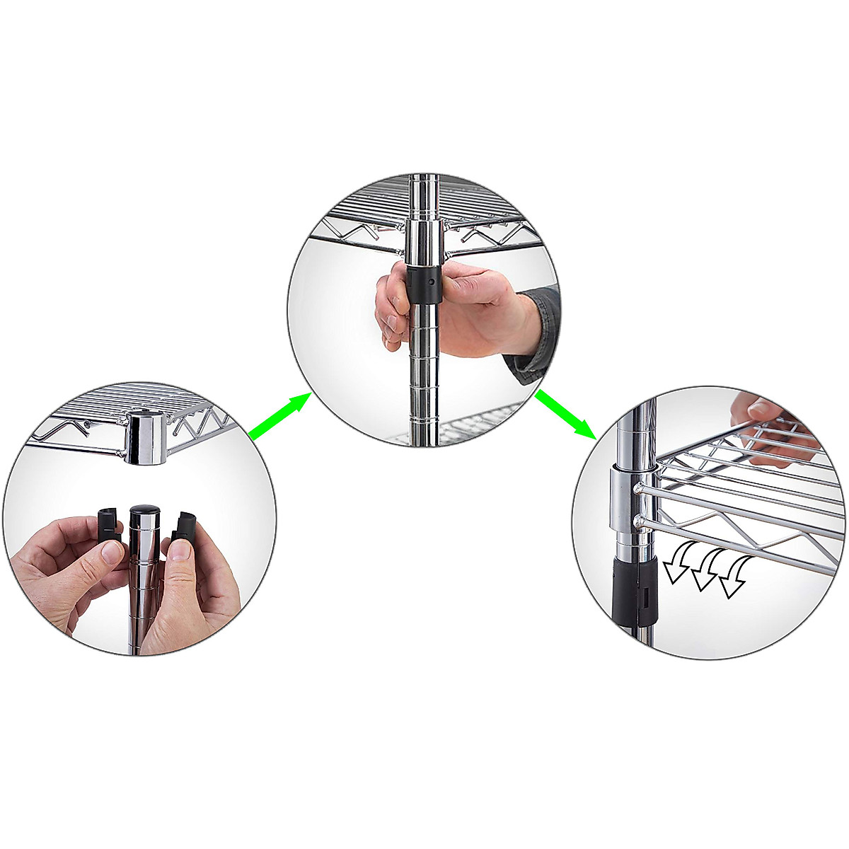 Regal Altair 21" Deep x 24" Wide x 74" High 6 Tier Chrome Wire Shelving Kit | NSF Commercial Storage Rack Unit