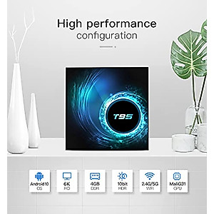 Android 10.0 TV Box, T95 Android Box 4GB RAM 32GB ROM Allwinner H616 Quad-core Smart Android TV Box 64bit, Support 2.4G/5.0G Dual WiFi 6K Utral HD / 3D / H.265 with Bluetooth 5.0