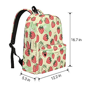 Travel Backpack Strawberry Backpacks Laptop Backpacks Lightweight Daypack Mini Backpack For Boys Girls 16 Inch