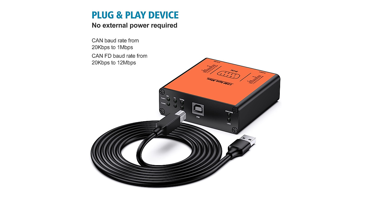 USB2CANFD-X2 Dual Channel USB to CANFD Converter for Raspberry Pi & More