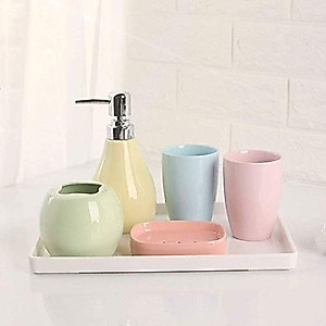 Soap Dispenser Refillable Hand Lotion Dispensers, Bathroom Accessory Set Ceramic Soap Dish Soap Dispenser Toothbrush Holder Glass Tumbler 5pcs Bathroom Accessories Set Home Furniture Set Bathroom Toil