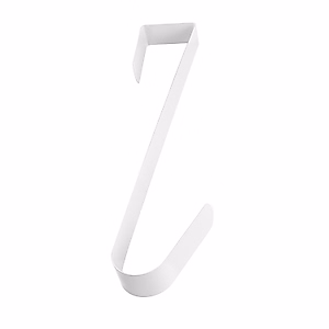 Super Z Outlet Metal Home Over The Door Wreath Hanger for Bathroom, Bedroom, Coats, Towels (15") (White)